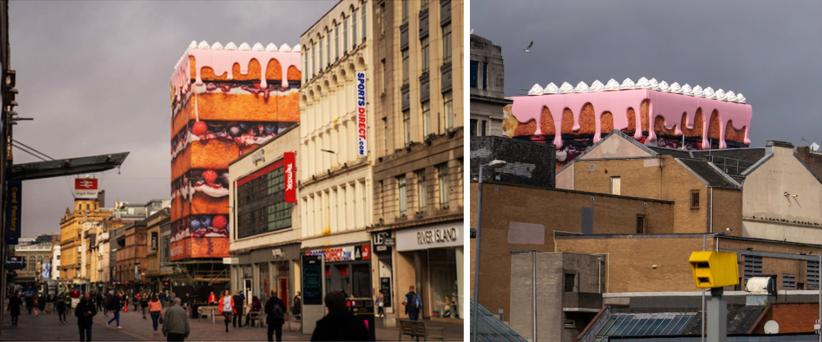 uksignboards.com | Glasgow building transformed into a giant cake to ...